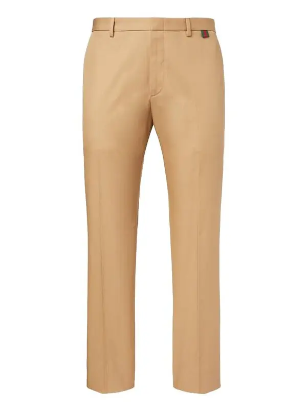 Gucci Mid-rise Cropped Straight Pants - Beige