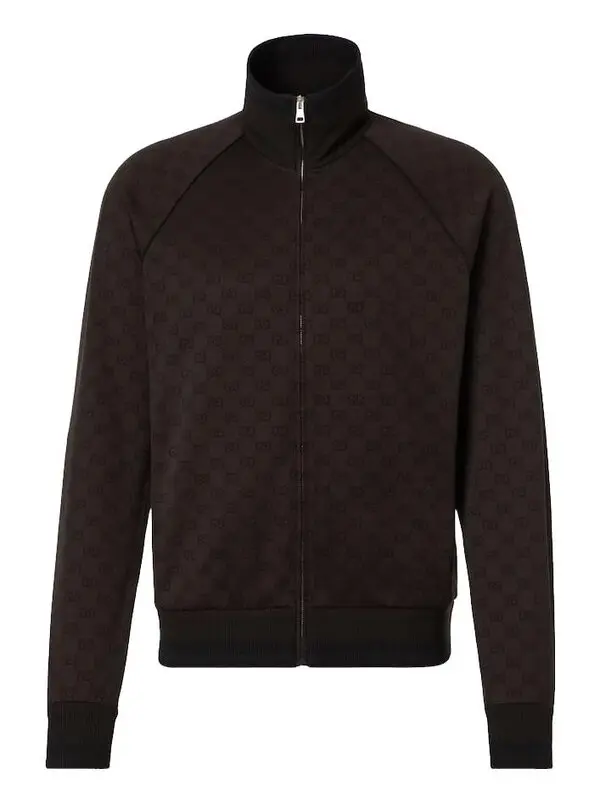 Gucci Gg Jacquard Track Jacket - Brown