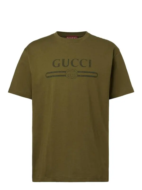 Gucci Logo Cotton Jersey T-shirt - Green