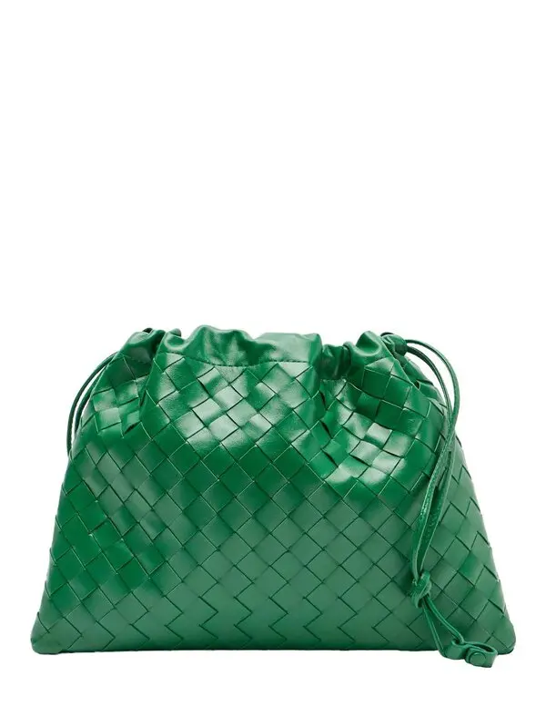 Bottega Veneta Intrecciato Small Leather Pouch - Green
