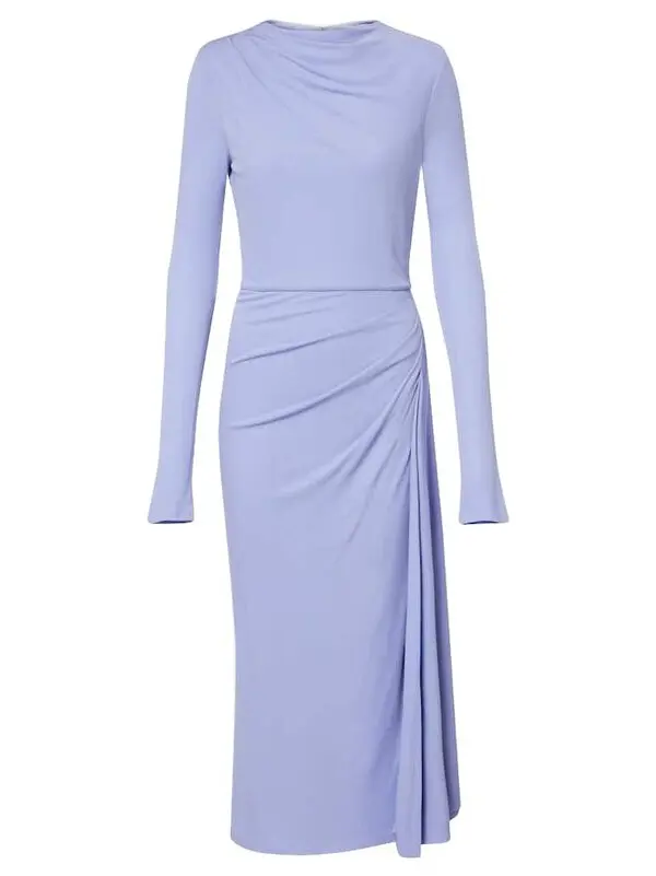 Erdem Draped Jersey Midi Dress - Purple