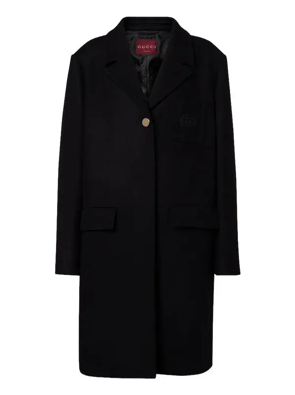 Gucci Oversized Wool Coat - Black