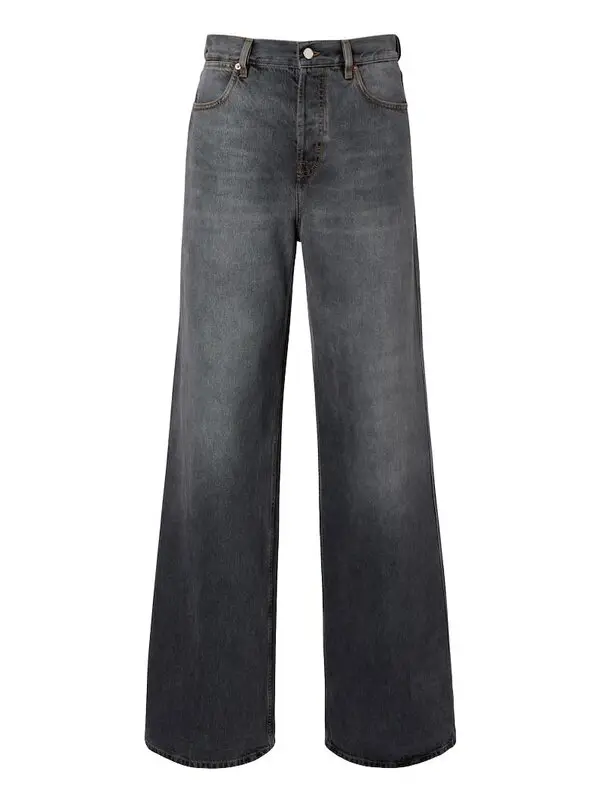 Gucci Faded Wide-leg Jeans - Black