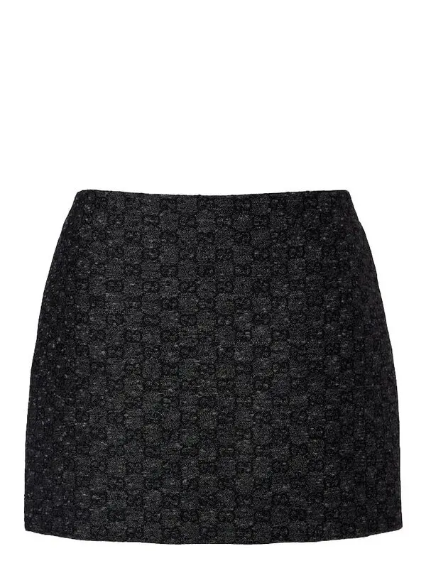Gucci Gg Wool-blend Miniskirt - Black