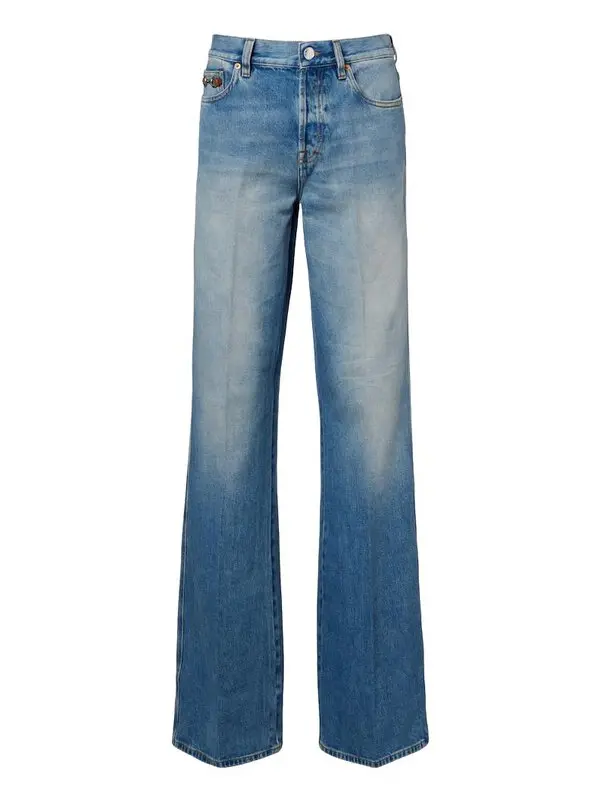 Gucci Horsebit Mid-rise Flared Jeans - Blue