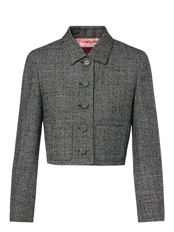 Gucci Cropped Wool Jacket - Grey