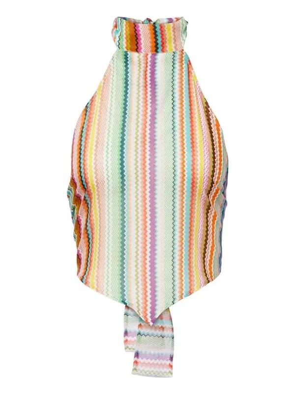 Missoni Striped Halterneck Cotton And Silk Top - Multicoloured