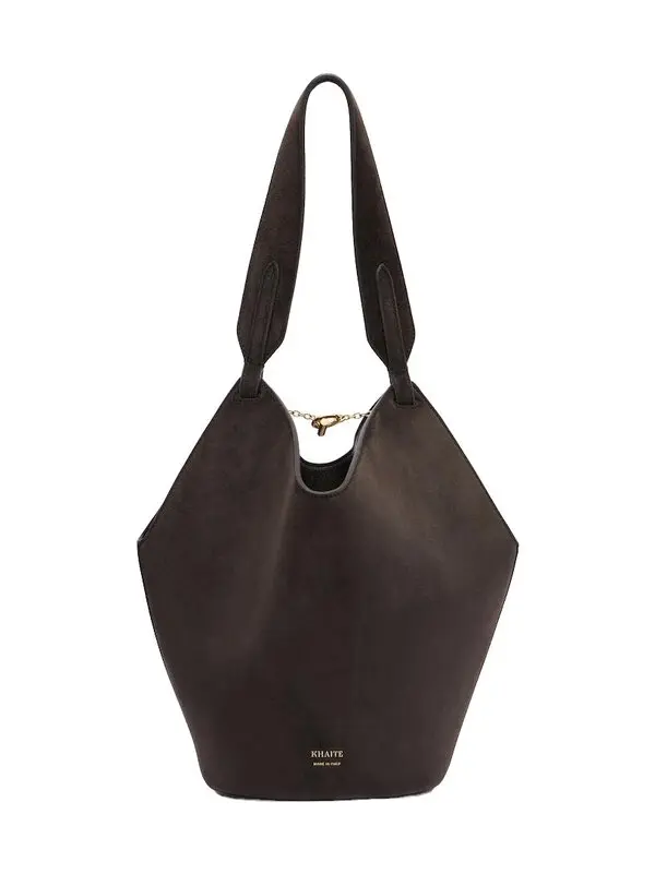 Khaite Lotus Mini Suede Tote Bag - Brown