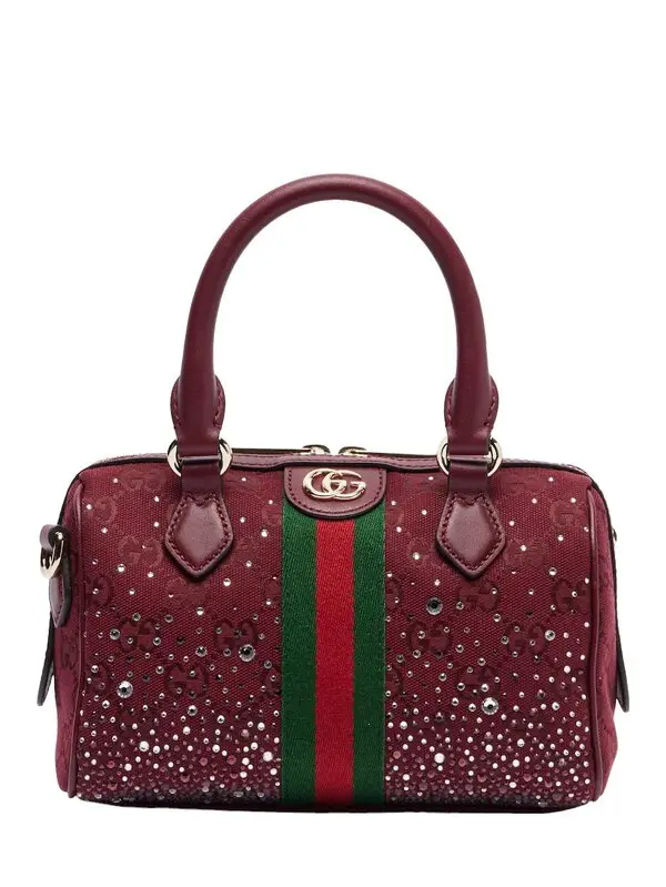 Gucci Ophidia Small Embellished Canvas Tote Bag - Red