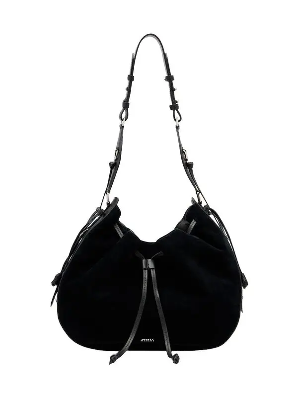 Isabel Marant Étoile Bolton Medium Suede Shoulder Bag - Black