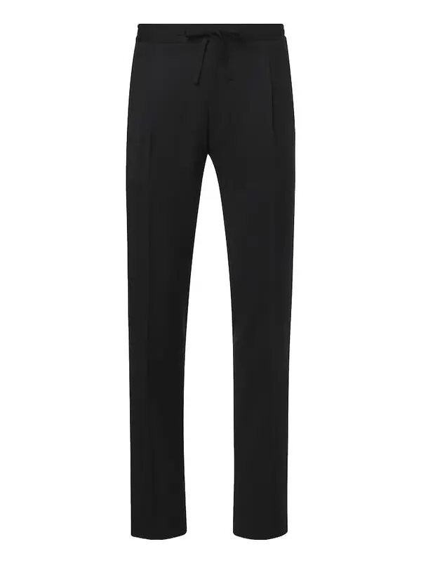 LARDINI Virgin Wool Tapered Pants - Blue