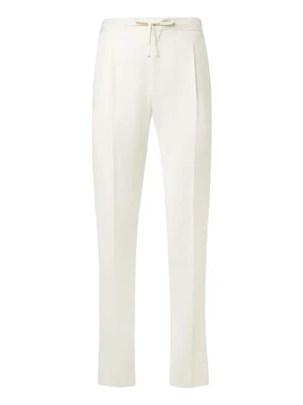 LARDINI Virgin Wool Tapered Trousers - White