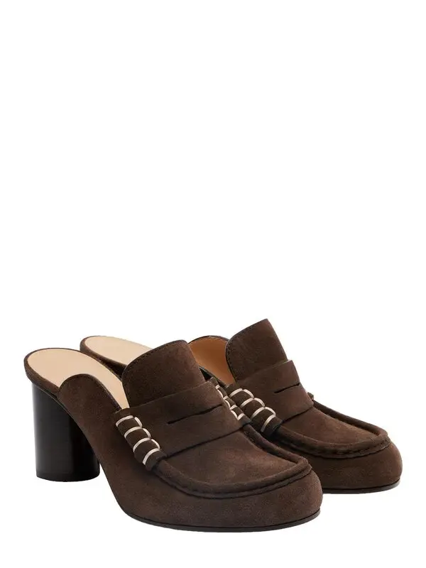 JW Anderson 75 Suede Mules - Brown