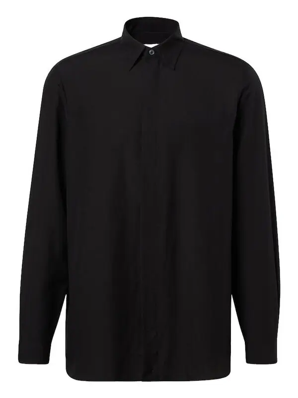 LARDINI Tencel And Linen Shirt - Black