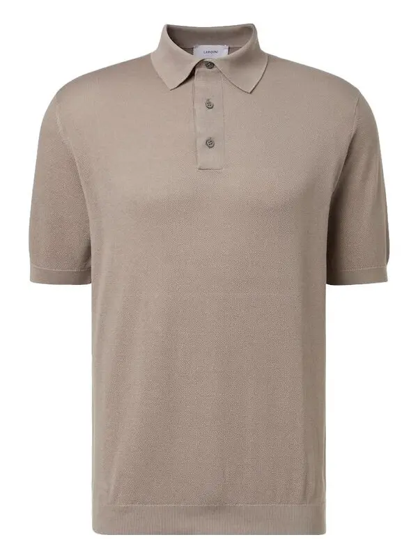LARDINI Cotton Piqué Polo Shirt - Beige