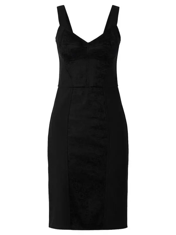Dolce & Gabbana Lace-paneled Jersey Midi Dress - Black