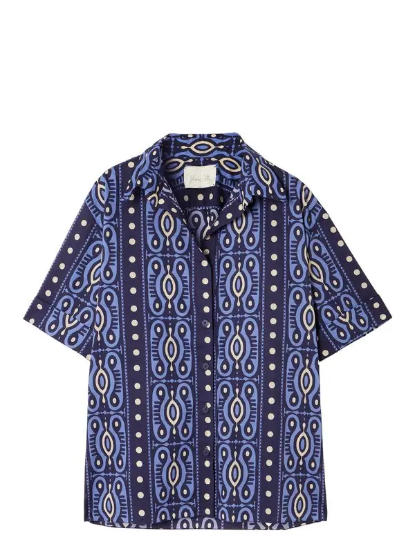 Johanna Ortiz Salty Promises Printed Cotton Shirt - Blue