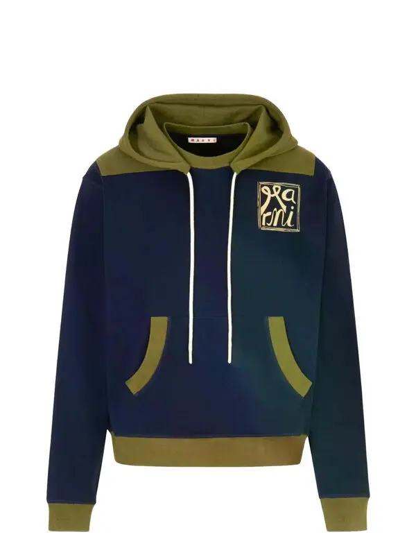 Marni Colour-block Hoodie - Blue