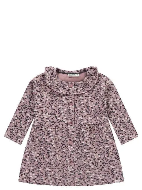 BABYFACE Allover Floral Print Long Sleeve Dress - Rosewood