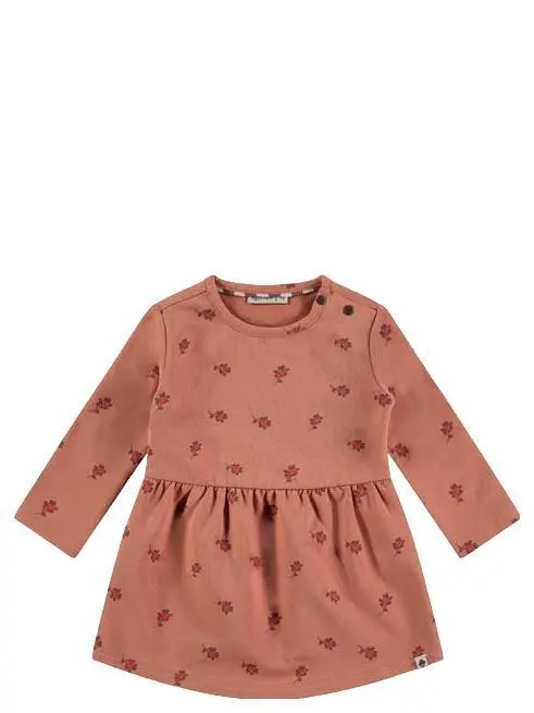 BABYFACE Allover Leaf Long Sleeve Sweatdress - Cinnamon