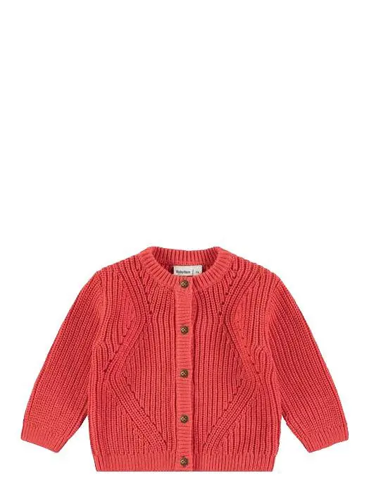 BABYFACE Abstract Knit Pattern Cardigan - Red