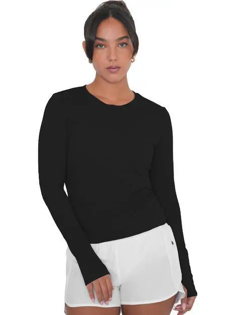 REBODY Raya Mid-length Compression Long Sleeve Top - Black