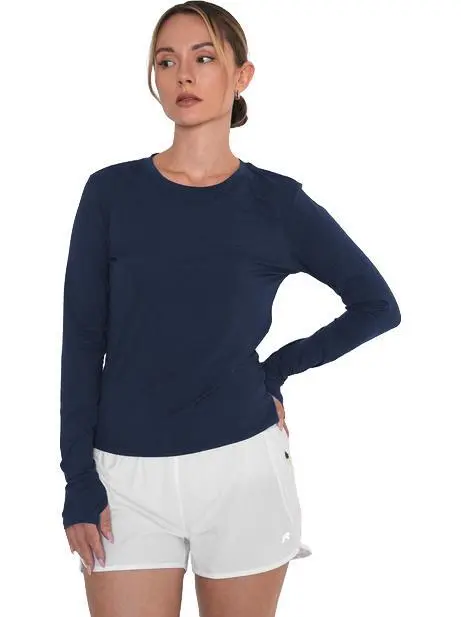 REBODY Raya Mid-length Compression Long Sleeve Top - Navy