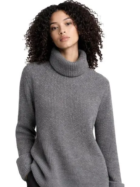 Gobi Cashmere Detachable Collar Cashmere Sweater - Steel Gray