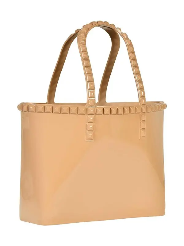 Carmen Sol Seba Mid Tote With Jumbo Studs - Nude