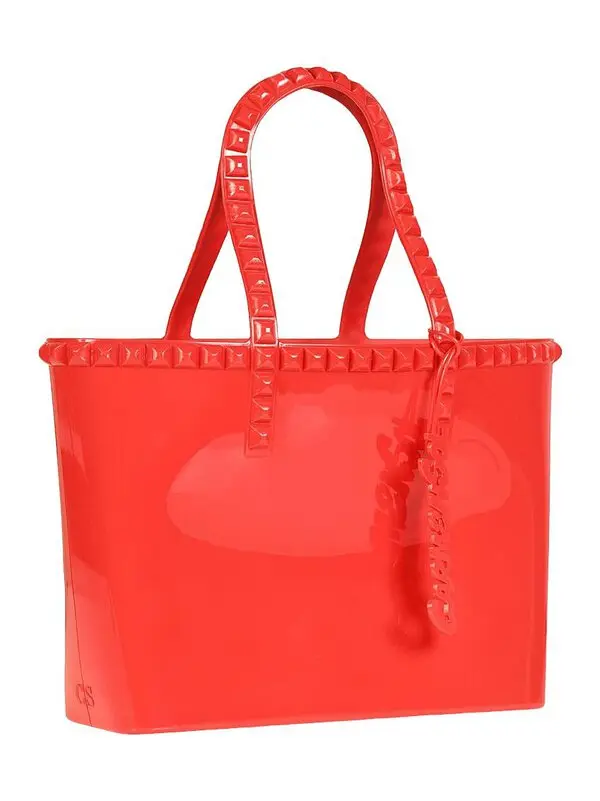 Carmen Sol Seba Mid Tote With Jumbo Studs - Red