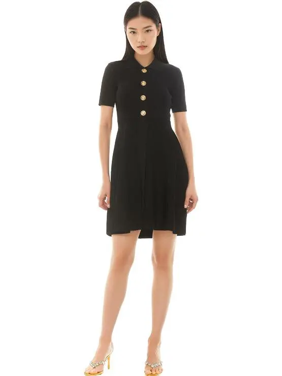 ALEXIA ADMOR Soren Knit Fit And Flare Mini Dress - Black