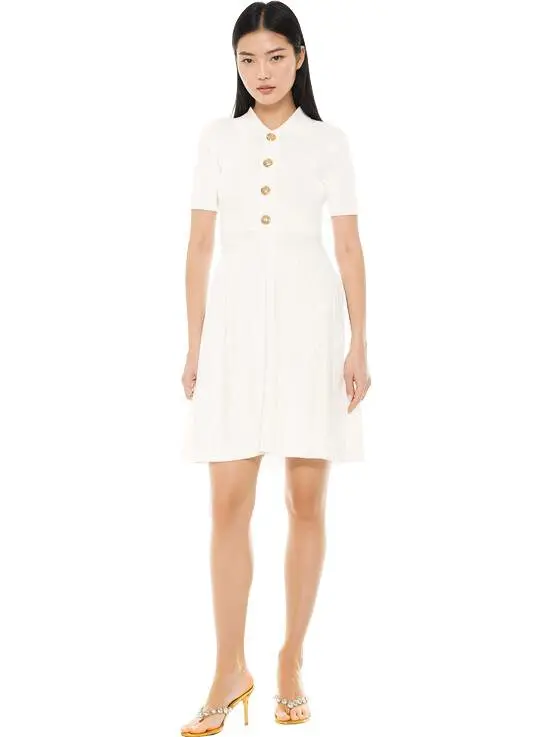 ALEXIA ADMOR Soren Knit Fit And Flare Mini Dress - Ivory