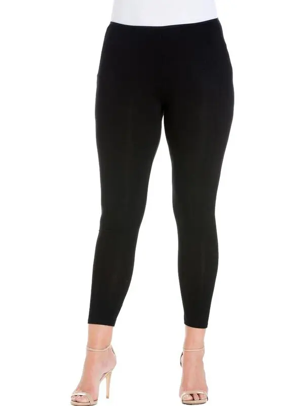 24SEVEN COMFORT APPAREL Ankle Length Leggings - Black