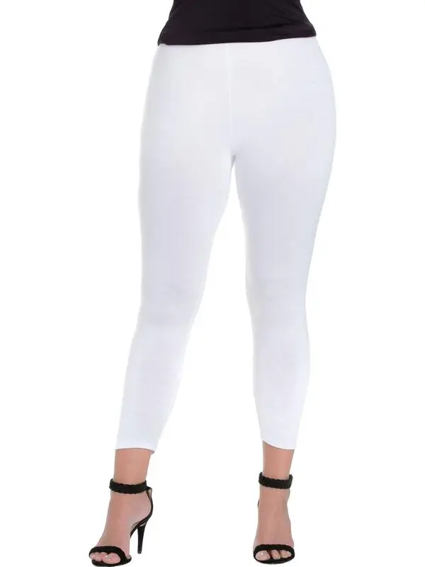 24SEVEN COMFORT APPAREL Ankle Length Leggings - White