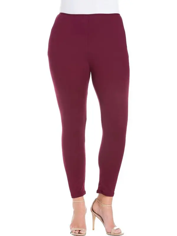 24SEVEN COMFORT APPAREL Ankle Length Leggings - Wine