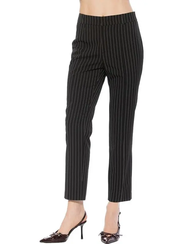 ALEXIA ADMOR Lior Striped Pants - Black Pinstripe
