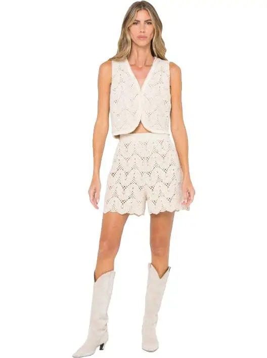JBQ Letty Crochet Vest - Beige