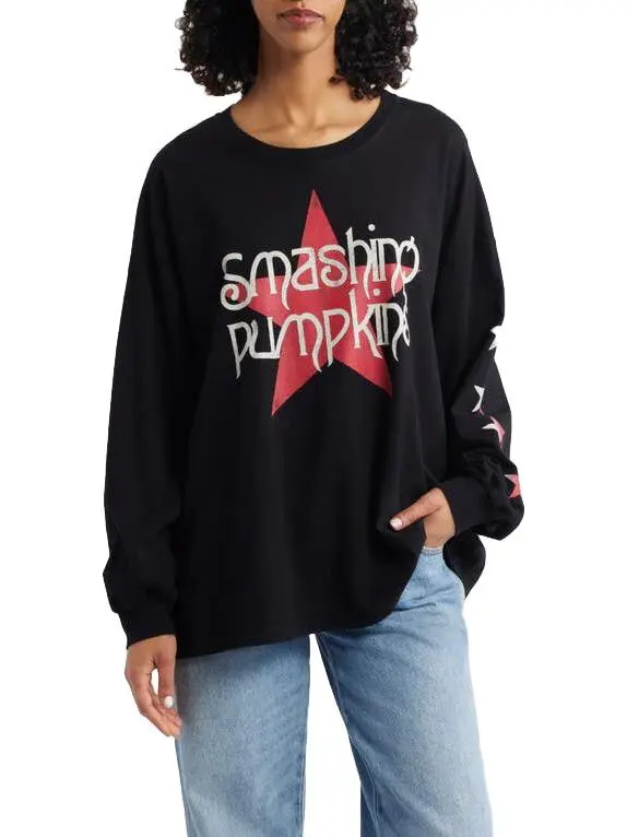 Daydreamer Smashing Pumpkins Big Star Long Sleeve Graphic T-shirt - House Black