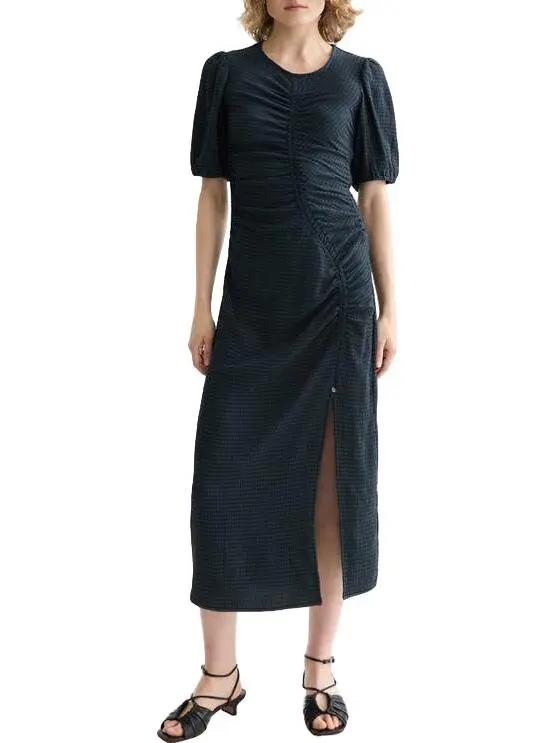 Scotch & Soda Open Structured Jersey Midi Dress - Carbon