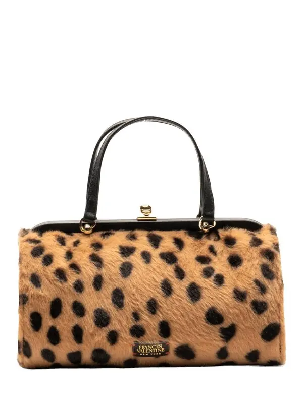 FRANCES VALENTINE Petit Michelle Cheetah Print Faux Fur Satchel - Camel/black