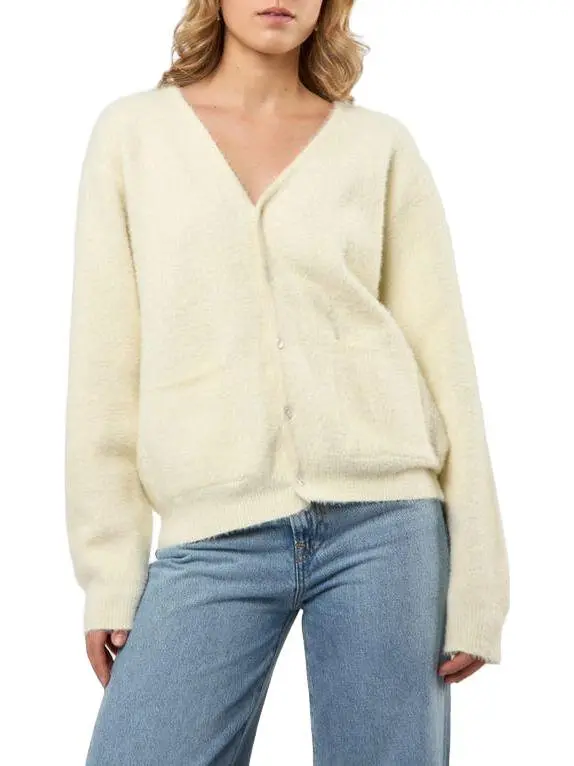VIENS AVEC MOI V-neck Cardigan - Ivory