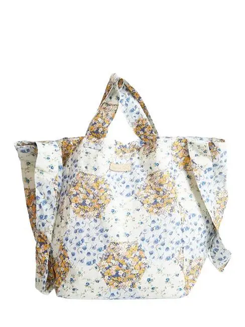 LILY AND LIONEL Printed Linen Tote Bag - Light Blue