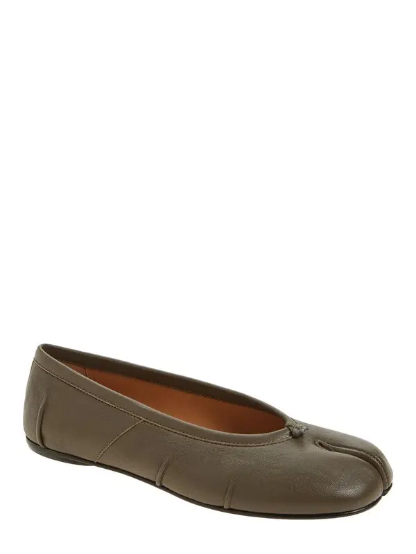 MAISON MARGIELA Tabi Leather Ballet Flats - Brown