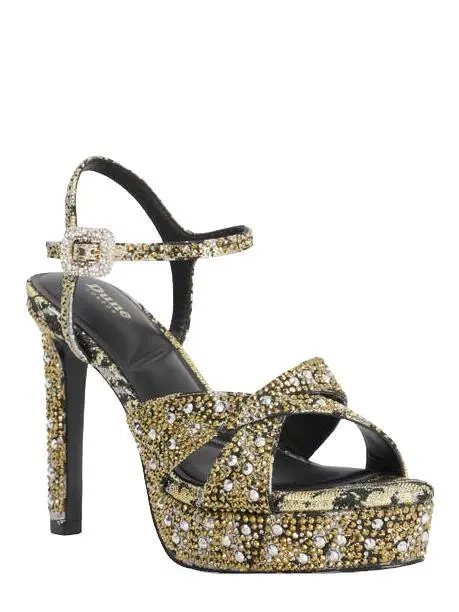 Dune London Mayve Platform Sandals - Gold/black