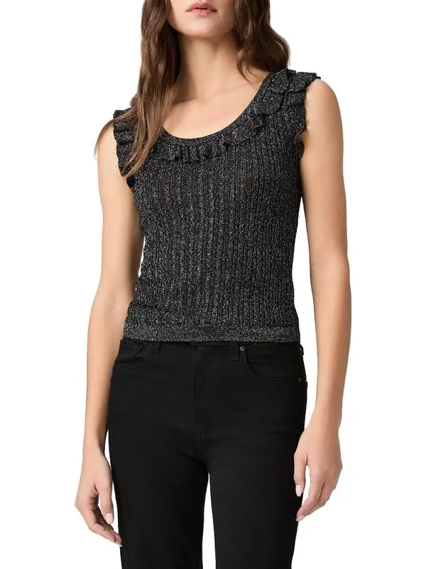 Paige Clareen Metallic Sweater Tank - Black