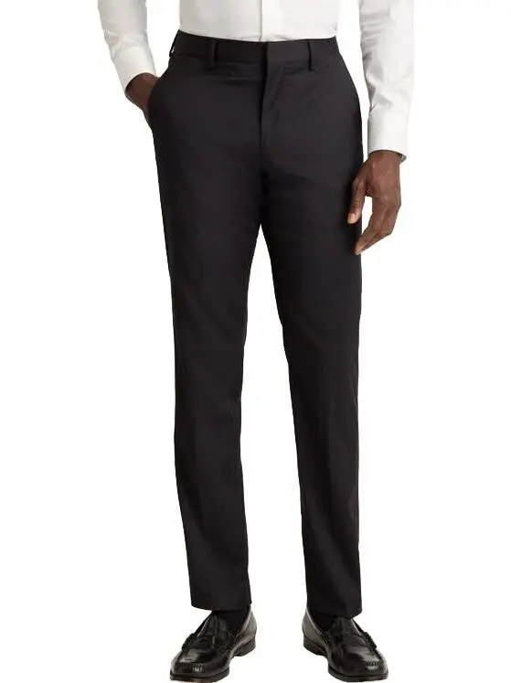 Bonobos Jetsetter Flat Front Stretch Wool Dress Pants - Black