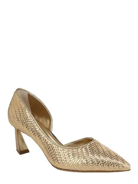 Franco Sarto Pointed Toe Half D'orsay Pump - Gold