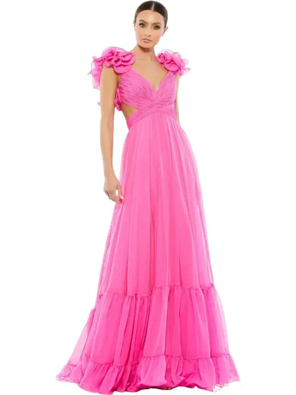 Mac Duggal Iconic Ruffle Gown - Pink