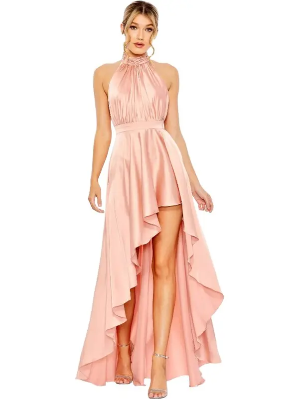 Mac Duggal High-low Halter Gown - Rose