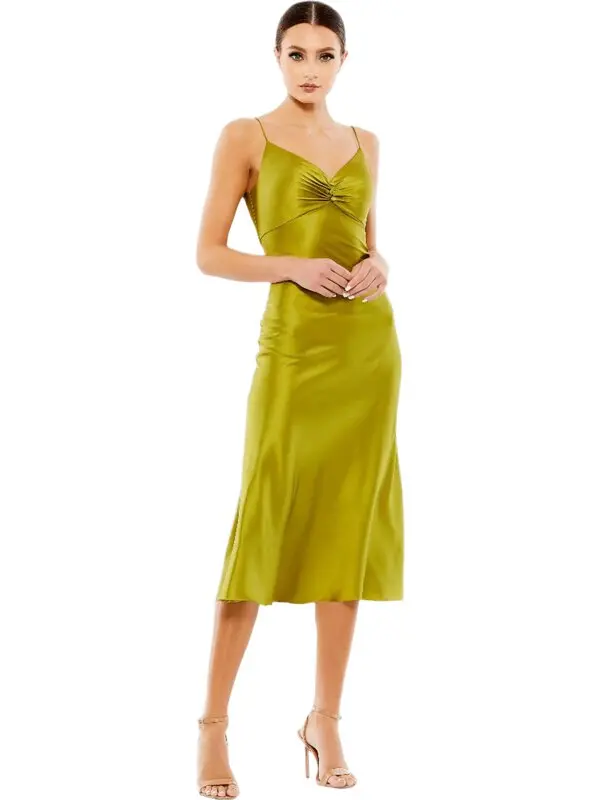 Mac Duggal Charmeuse Slip Dress - Apple Green
